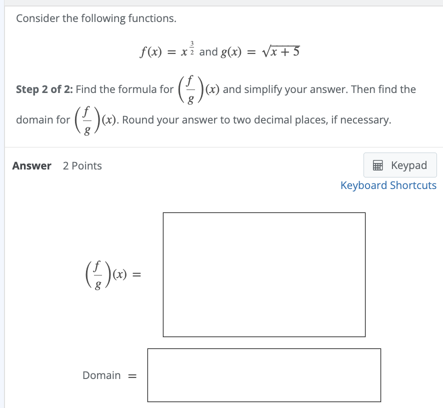 Solved Consider the following functions. f(x)=x23 and | Chegg.com