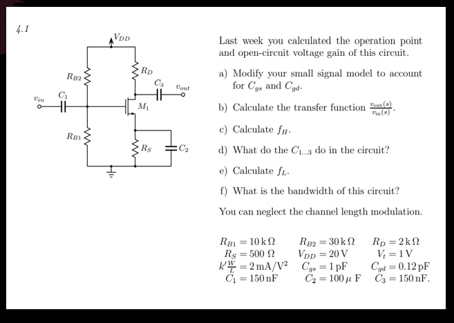 Solved What is the upper 3 dB corner frequency fH for the | Chegg.com
