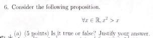 Solved 6. Consider the following proposition. VERr"> la) (5 | Chegg.com