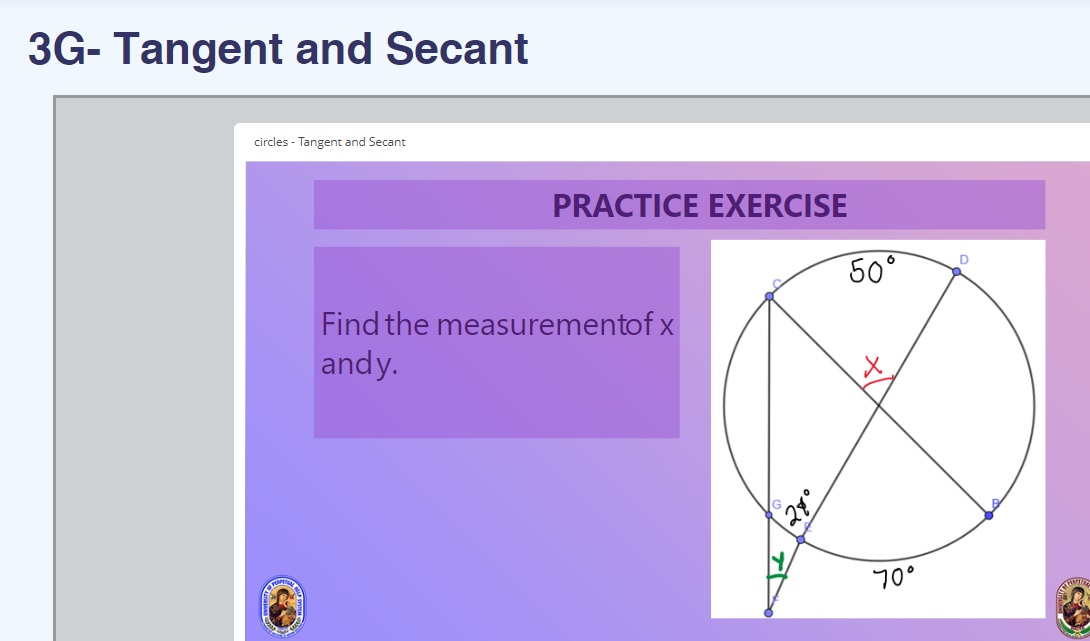 Solved 3G- ﻿Tangent and Secantcircles - ﻿Tangent and | Chegg.com
