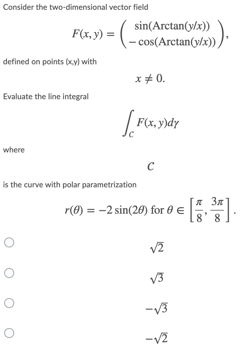 Solved Consider the two-dimensional vector field F(x, y) = ( | Chegg.com