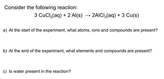 Solved Consider the following reaction: | Chegg.com