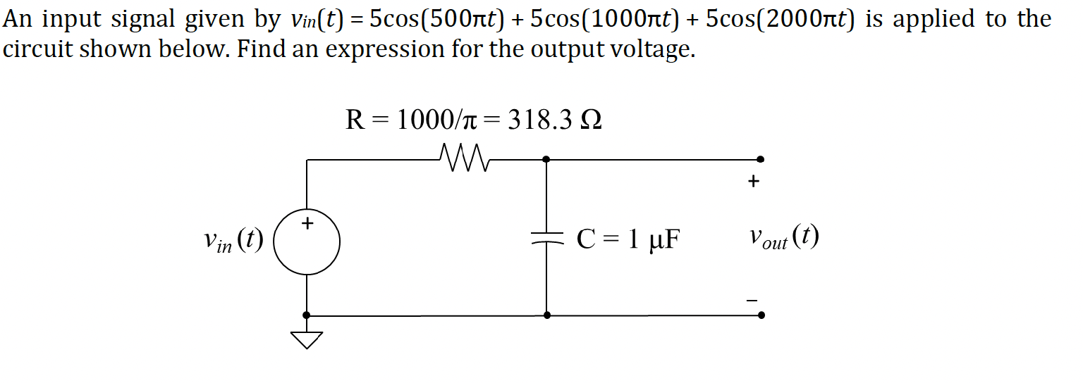 Solved An input signal given by | Chegg.com