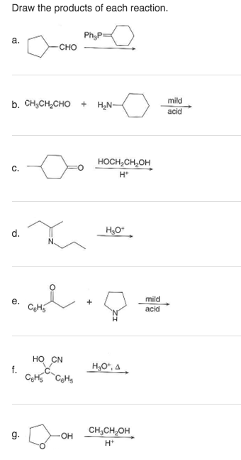 Solved Draw the products of each reaction. Ph3P a. CHO mild | Chegg.com
