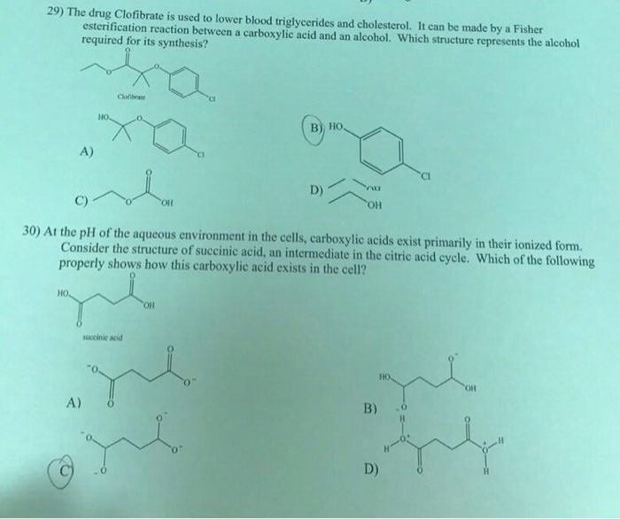Solved The drug Clofibrate is used to lower blood | Chegg.com