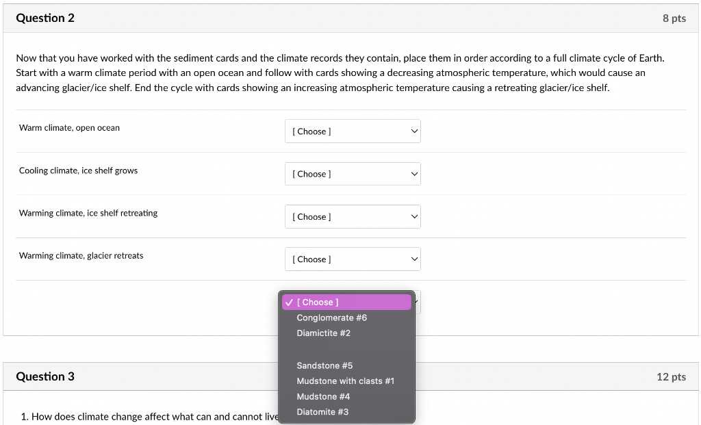 Solved Now that you have worked with the sediment cards and | Chegg.com