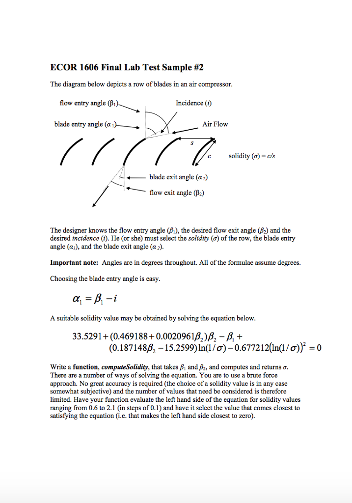 Solved ECOR 1606 Final Lab Test Sample #2 The diagram below | Chegg.com