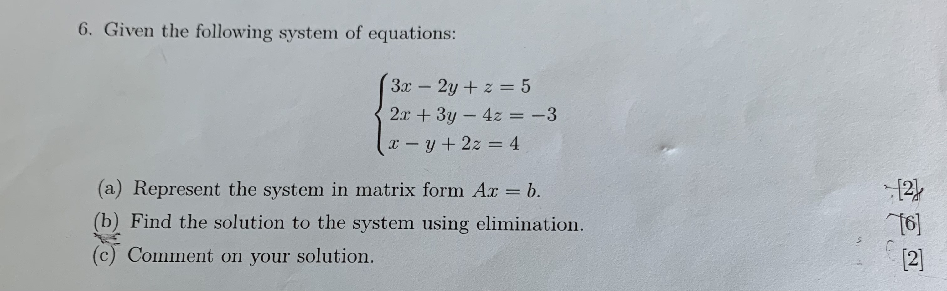 Solved Given the following system of | Chegg.com