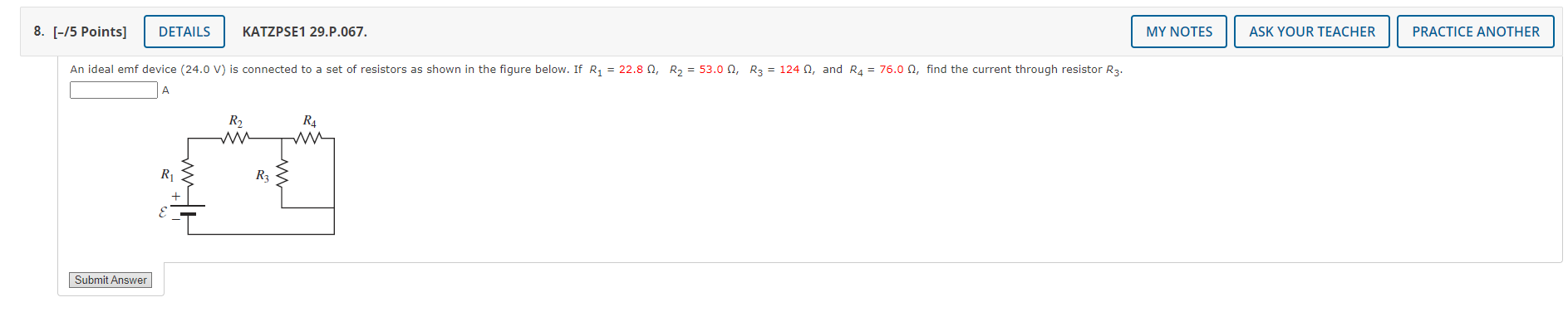 Solved 8. [-/5 Points] DETAILS KATZPSE1 29.P.067. MY NOTES | Chegg.com