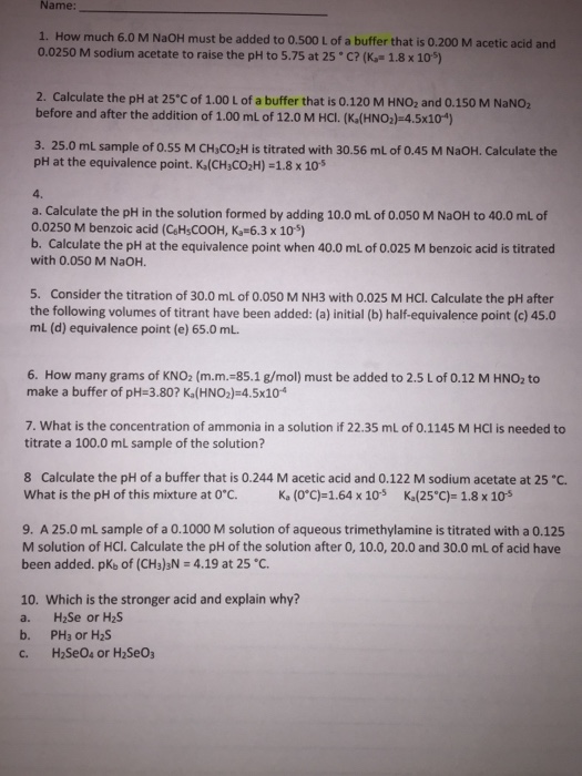 Solved Please show your work and use RICE tables when | Chegg.com