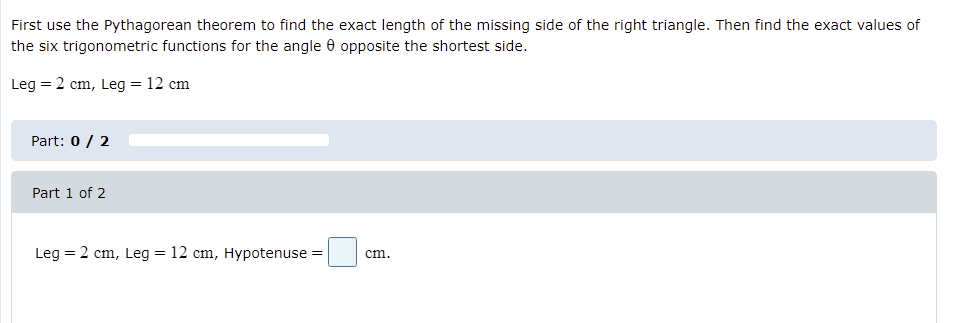 Solved First use the Pythagorean theorem to find the exact | Chegg.com