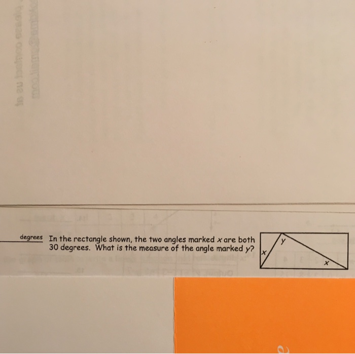 Solved In the rectangle shown, the two angles marked x are | Chegg.com