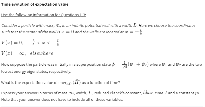 Solved Time Evolution Of Expectation Value Use The Following