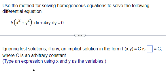 Solved Use the method for solving homogeneous equations to | Chegg.com