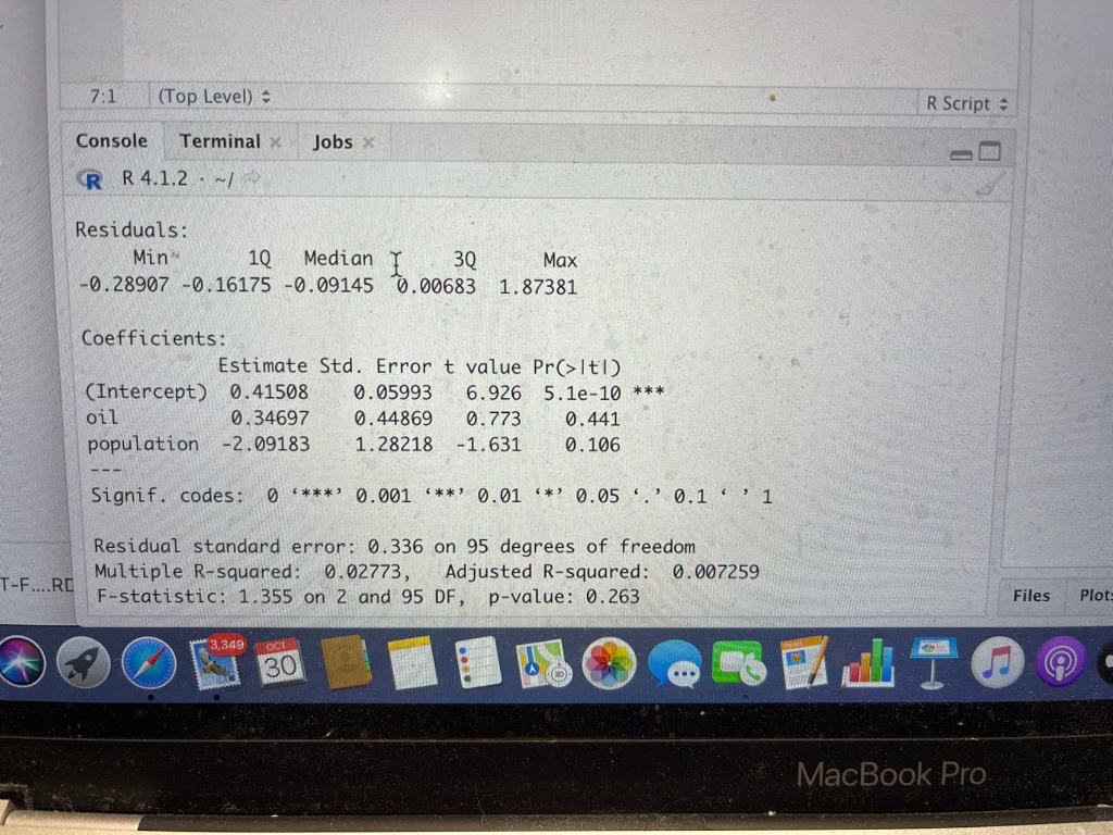 Solved For this question, we'll be working with a dataset | Chegg.com