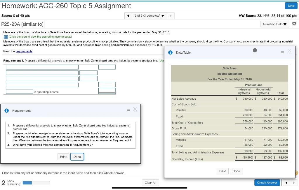 Solved Homework Acc 260 Topic 5 Assignment Save Score 0 Of