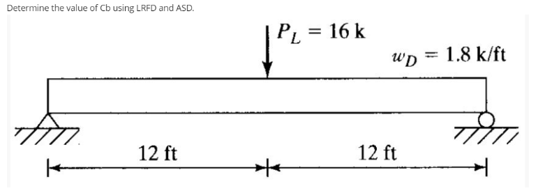 Solved Determine the value of Cb using LRFD and ASD. | Chegg.com