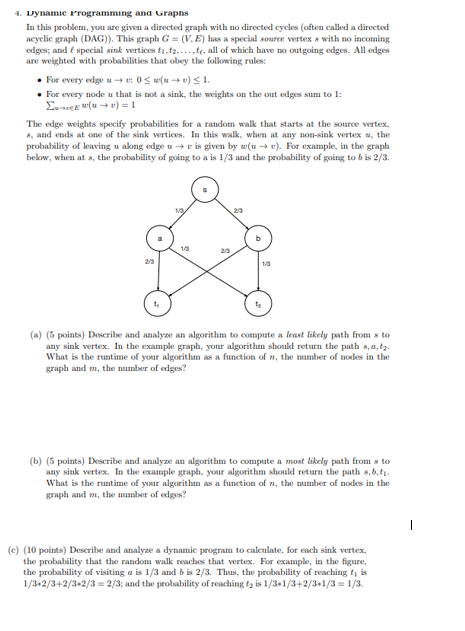 Solved 1. Dynamic Programming and Graphs In this problem, | Chegg.com