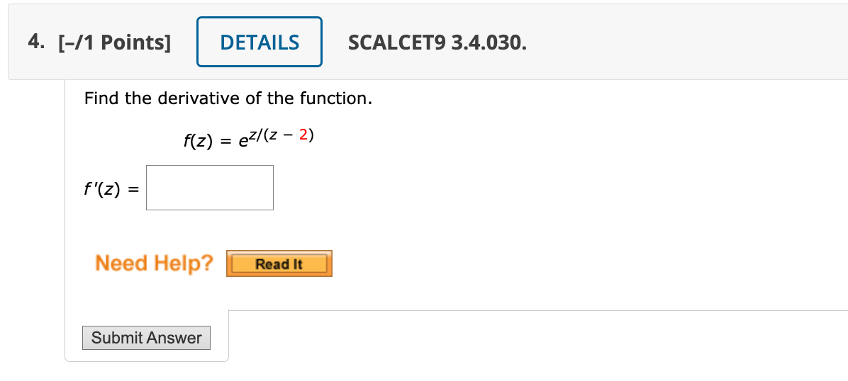 Solved 4. [-/1 Points ] SCALCET9 3.4.030. Find the | Chegg.com