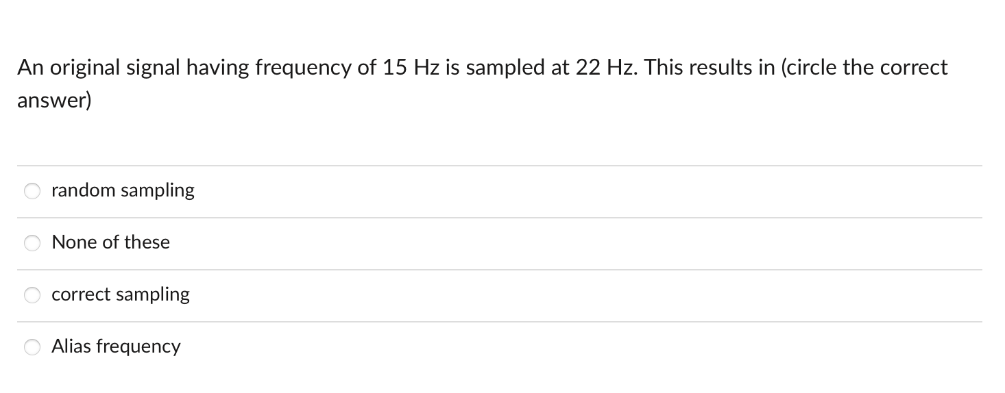 Solved An original signal having frequency of 15 Hz is | Chegg.com