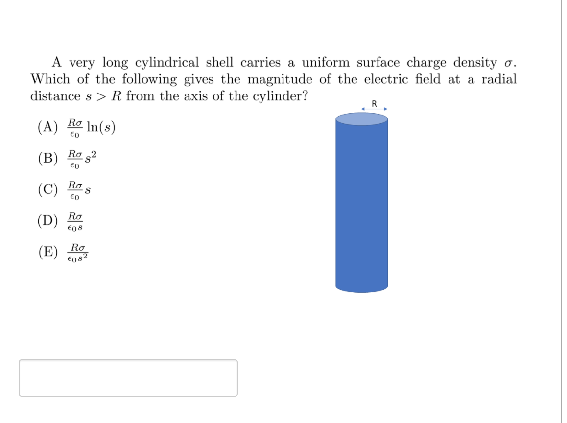 Solved A very long cylindrical shell carries a uniform | Chegg.com