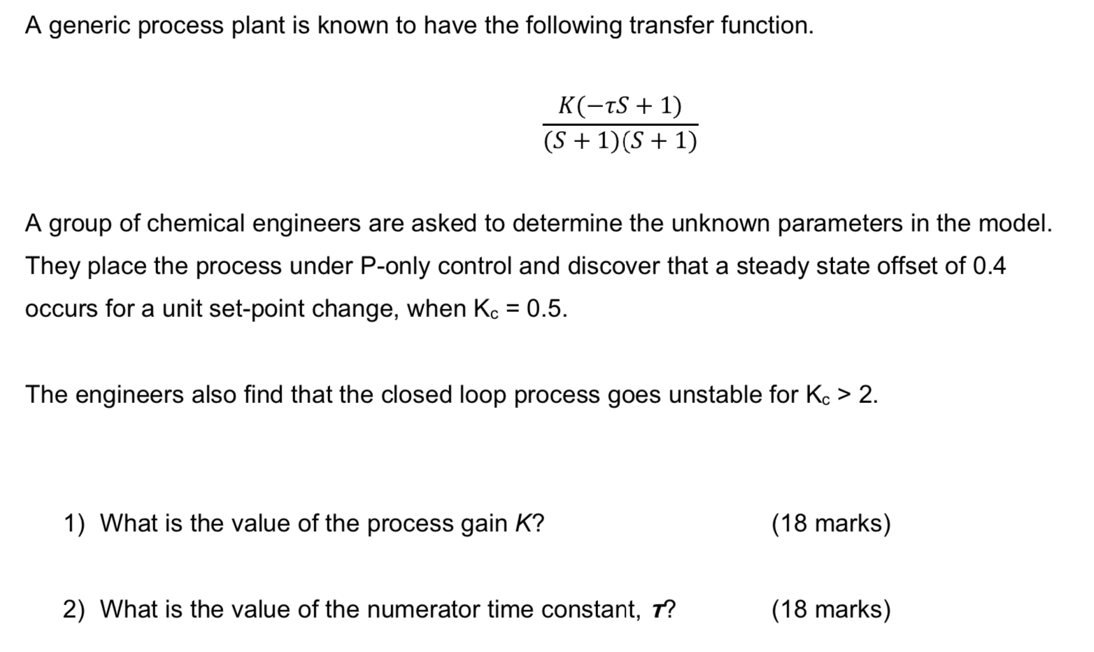 Solved A generic process plant is known to have the | Chegg.com