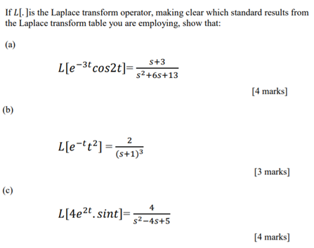 Solved If L[. Jis the Laplace transform operator, making | Chegg.com