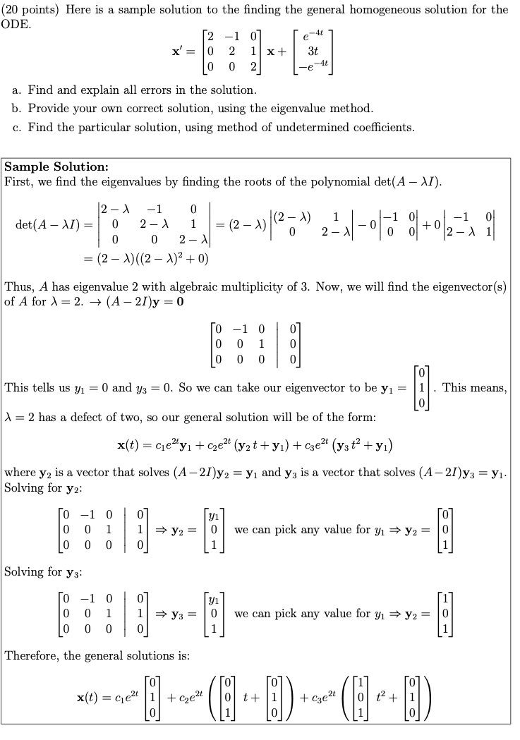 Solved (20 points) Here is a sample solution to the finding | Chegg.com