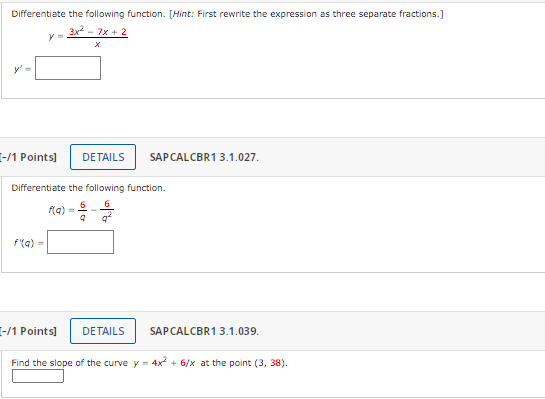 Solved Differentiate the following function. [Hint: First | Chegg.com