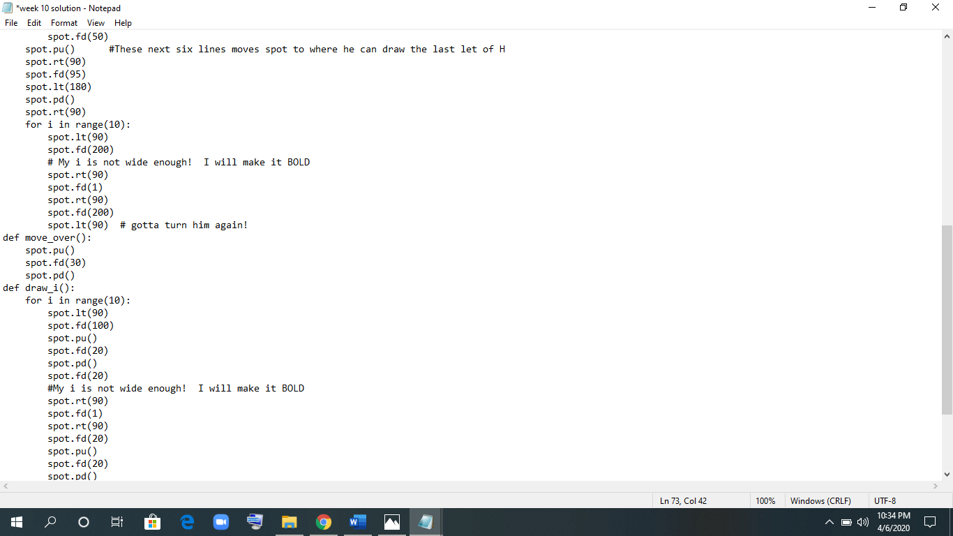 Solved SU Week 11 Programming Assignment turtle version - | Chegg.com