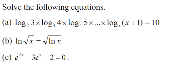 Solved Solve the following equations. (a) | Chegg.com