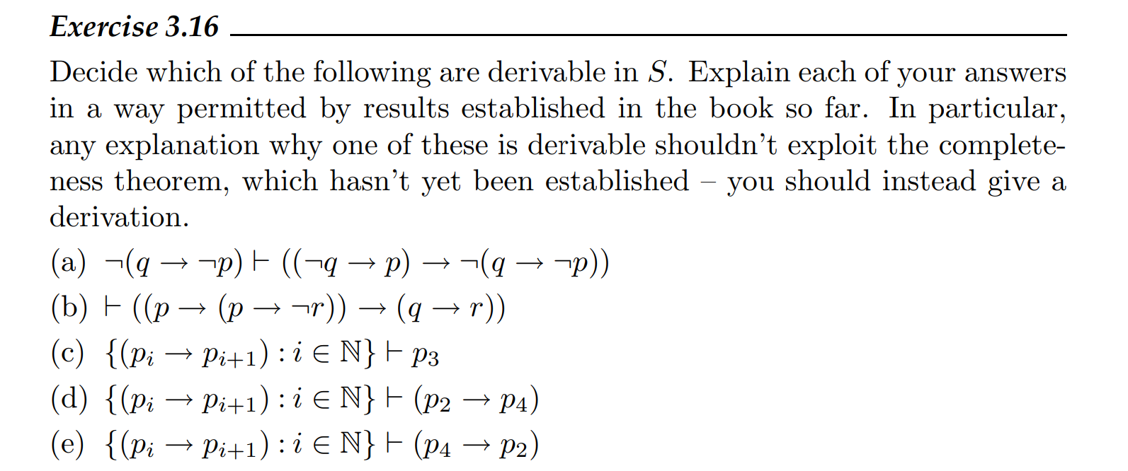 Solved Decide which of the following are derivable in S. | Chegg.com