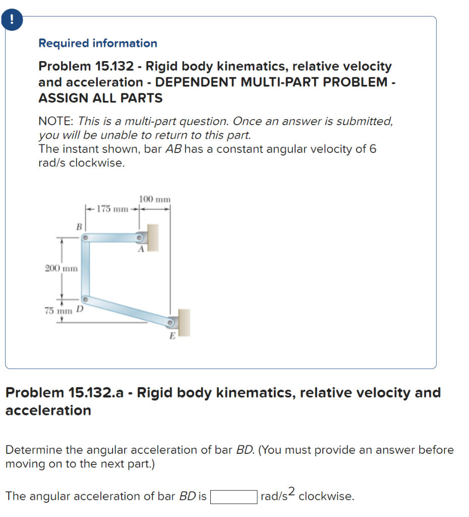 Solved Required information Problem 15.132 - Rigid body | Chegg.com