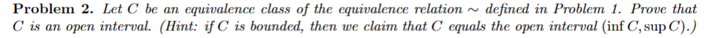 Solved Problem 1. Let U be a non-empty open subset of R. We | Chegg.com