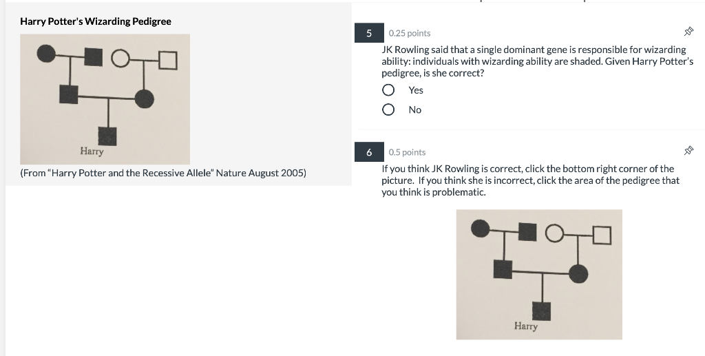 Solved Harry Potter's Wizarding Pedigree 5 0.25 points JK | Chegg.com