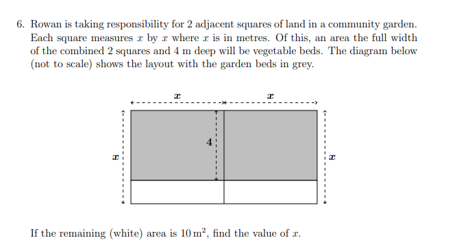 Solved 6. Rowan is taking responsibility for 2 adjacent | Chegg.com