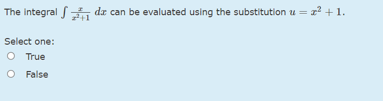 Solved The integral ∫﻿﻿xx2+1dx ﻿can be evaluated using the | Chegg.com