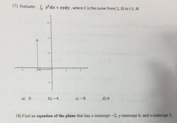 Solved 17) Evaluate: Se y'dx + xydy, where C is the curve | Chegg.com