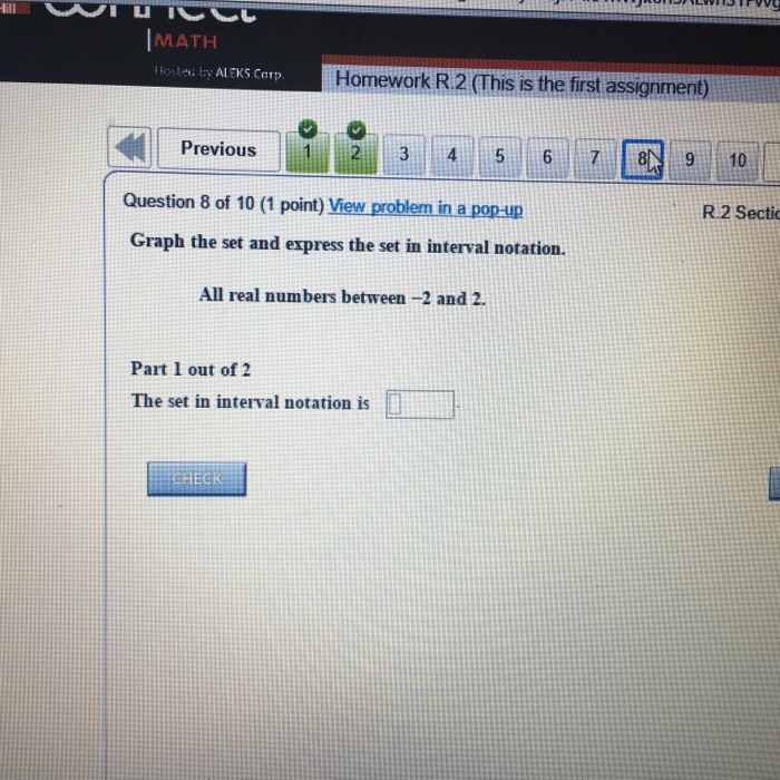 Solved Graph the set and express the set in interval | Chegg.com