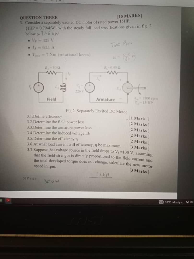 Solved QUESTION THREE [15 MARKS] 3. Consider a separately | Chegg.com