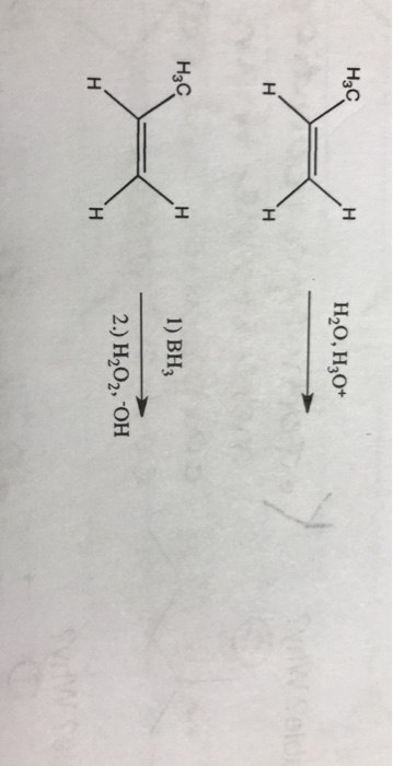Solved H3C H20, H3O+ H3C 1) BH3 2) H2O2,-OH | Chegg.com