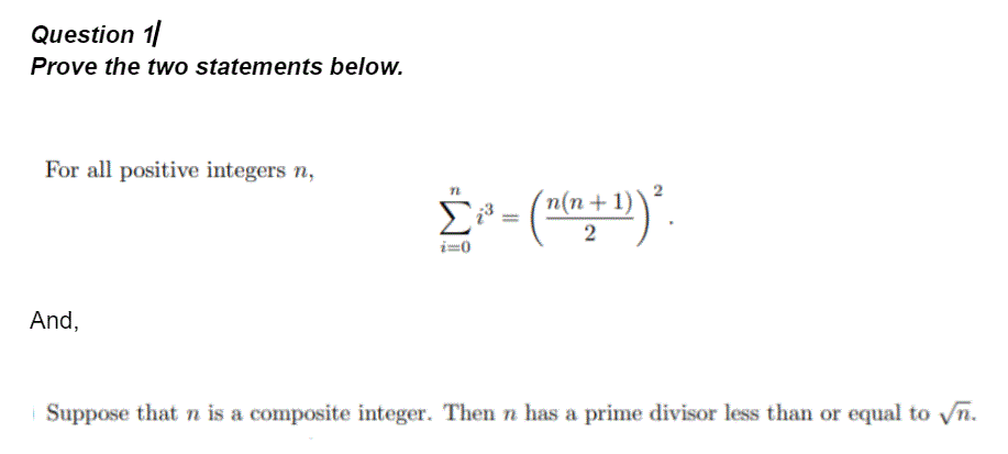 Solved Question 11 Prove the two statements below. For all | Chegg.com