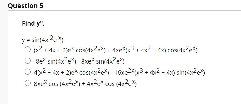 Solved Find the derivative. y = 8x sin x 8x sin x dy x cosx | Chegg.com
