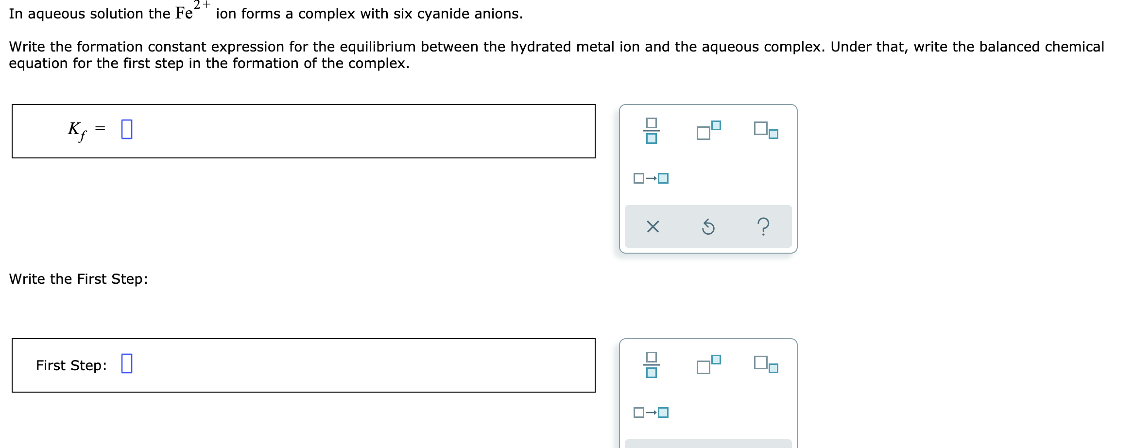 Solved 2+ In aqueous solution the Fe ion forms a complex | Chegg.com