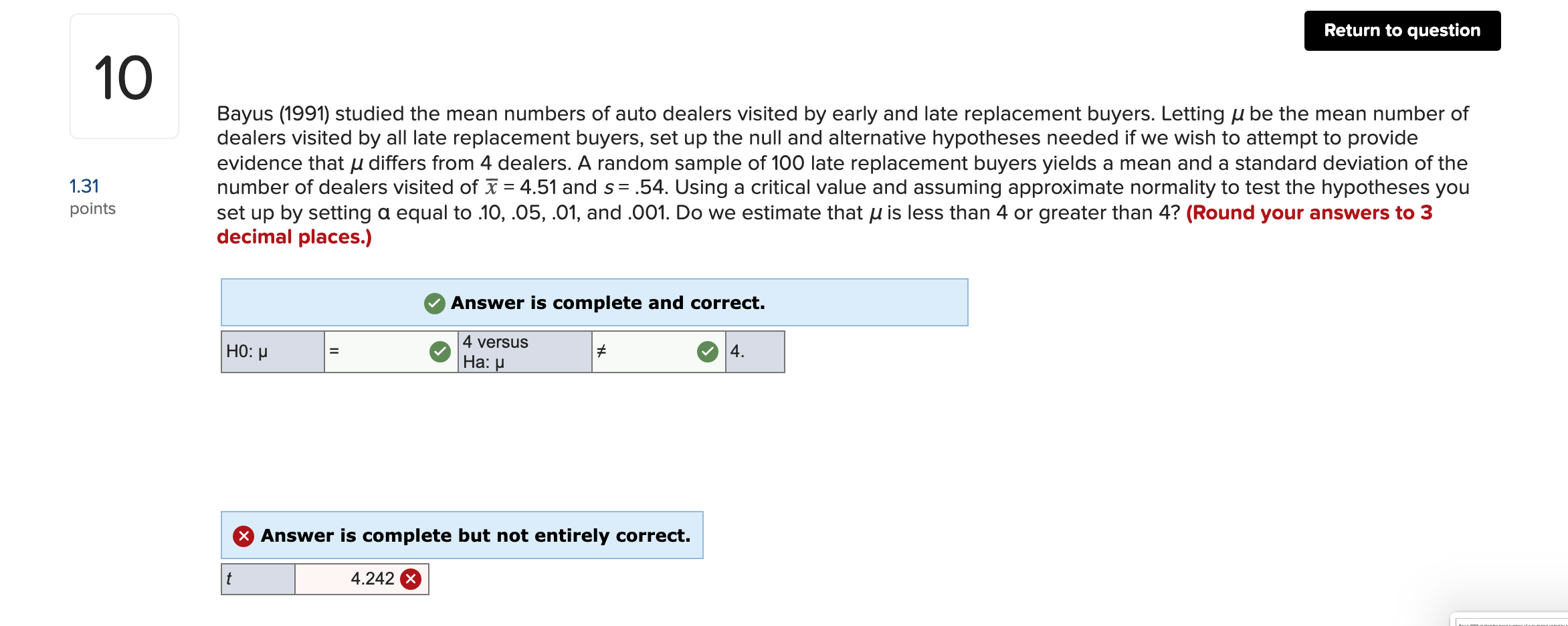Solved Bayus (1991) studied the mean numbers of auto dealers | Chegg.com
