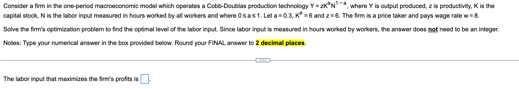 Solved Consider a firm in the one-period macroeconomic model | Chegg.com