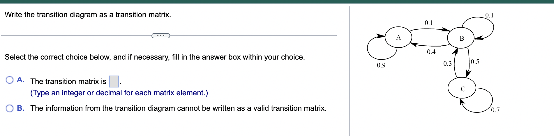 Solved Write the transition diagram as a transition | Chegg.com