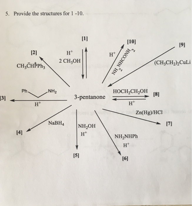 Solved Provide the structures for 1-10. | Chegg.com
