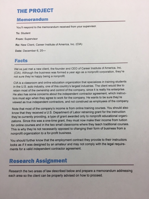 RESEARCH MEMORANDUM BACKGROUND To complete this | Chegg.com