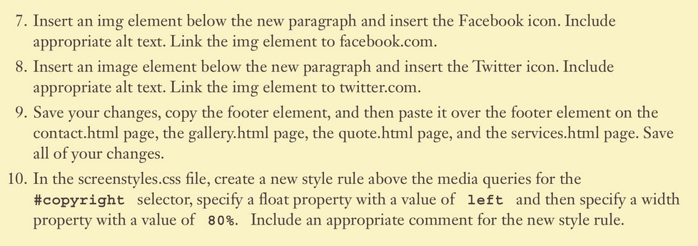 Lab 2: Adding Social Media and a Pop-up Message to | Chegg.com